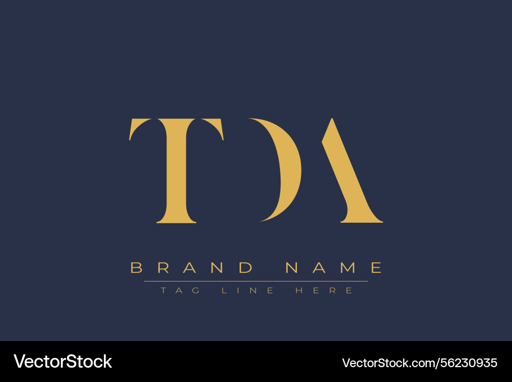 Tda abstract letter logo design Royalty Free Vector Image