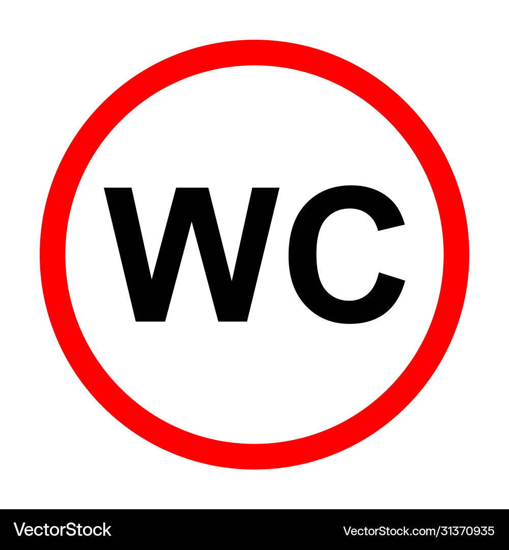 WC Symbol wc Zeichen Symbol Waschraum Lizenzfreier Vektor