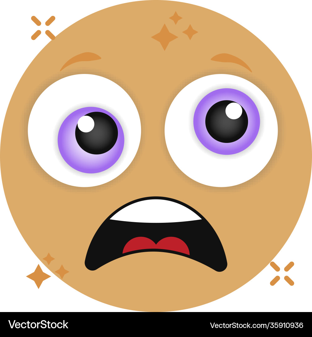 Astonished emoticon Royalty Free Vector Image - VectorStock
