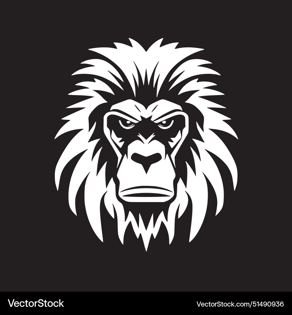 Baboon - minimalist and simple silhouette Vector Image
