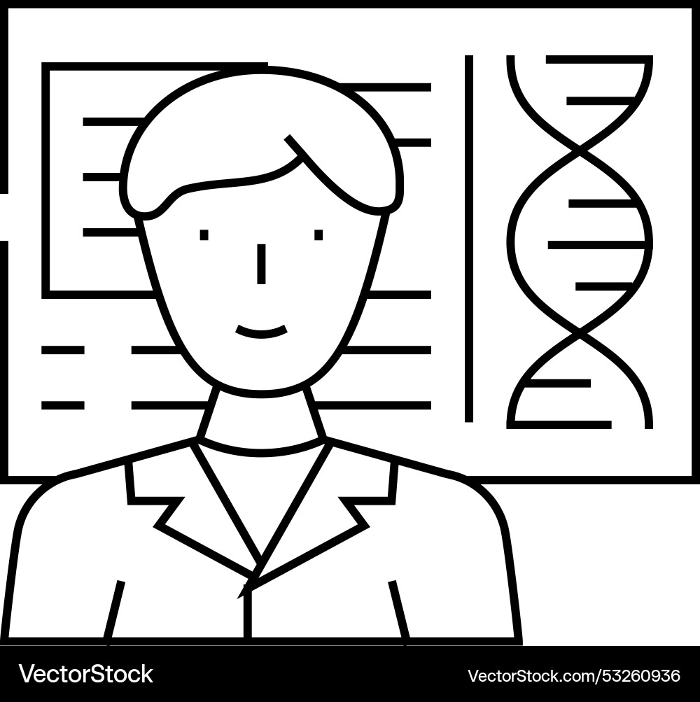 Biomedical engineer worker line icon Royalty Free Vector Biomedical engineer worker line icon Royalty Free Vector
