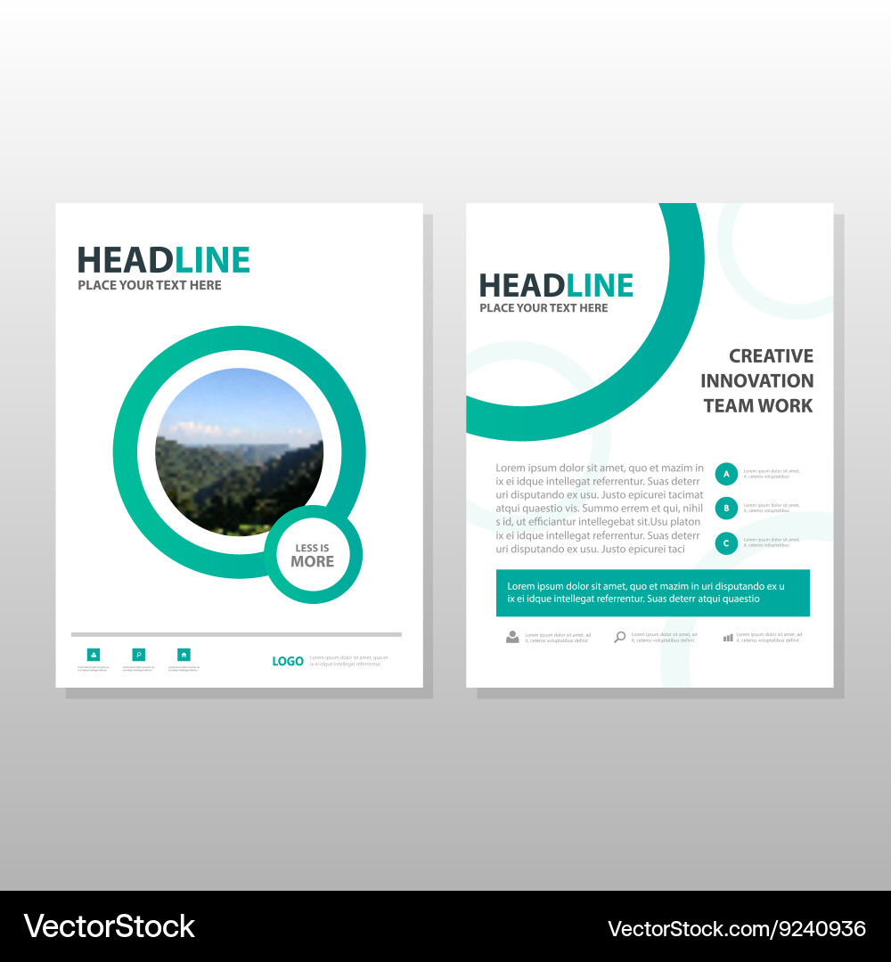 Circle annual report leaflet brochure template set