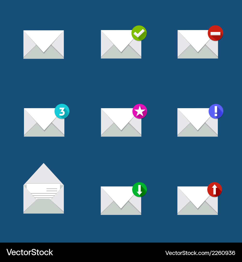 Flat mail icon Royalty Free Vector Image - VectorStock