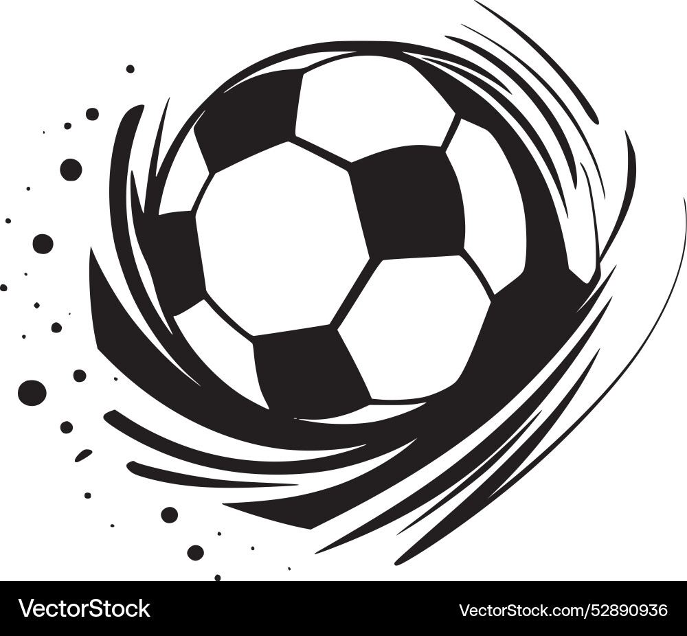 Football - black and white Royalty Free Vector Image