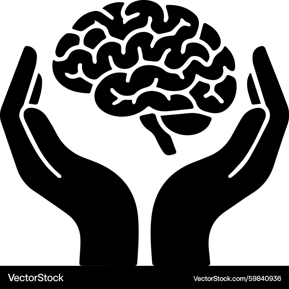 Hands Supporting a Brain – Royalty-Free Vector | VectorStock
