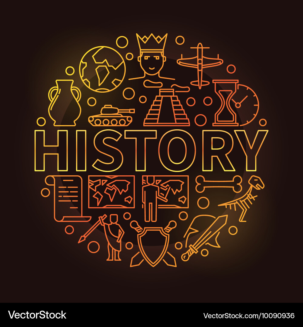 Historical Symbols - Line Art Royalty Free Vector Image