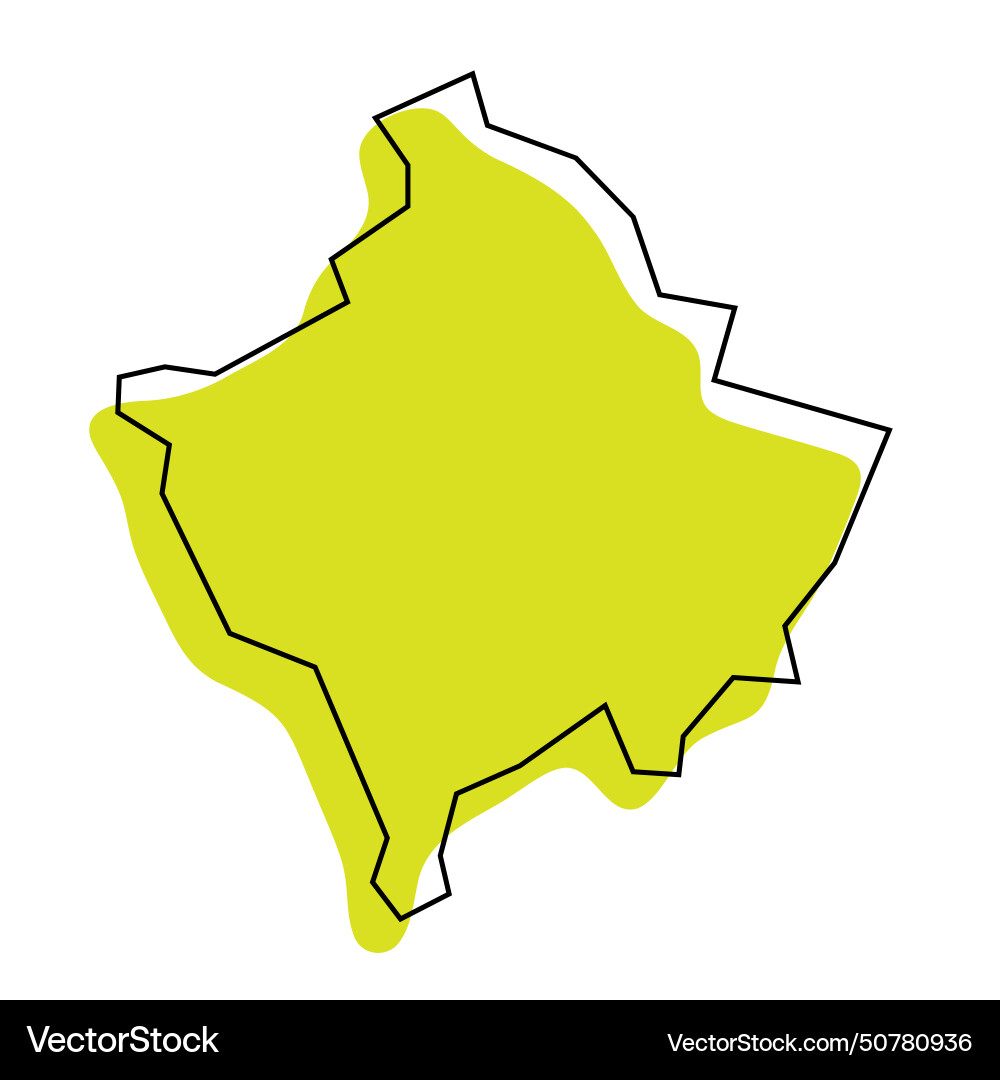Kosovo Simplified Map Royalty Free Vector Image