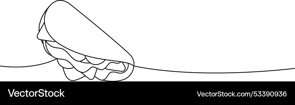 Mexican taco one line continuous drawing Vector Image