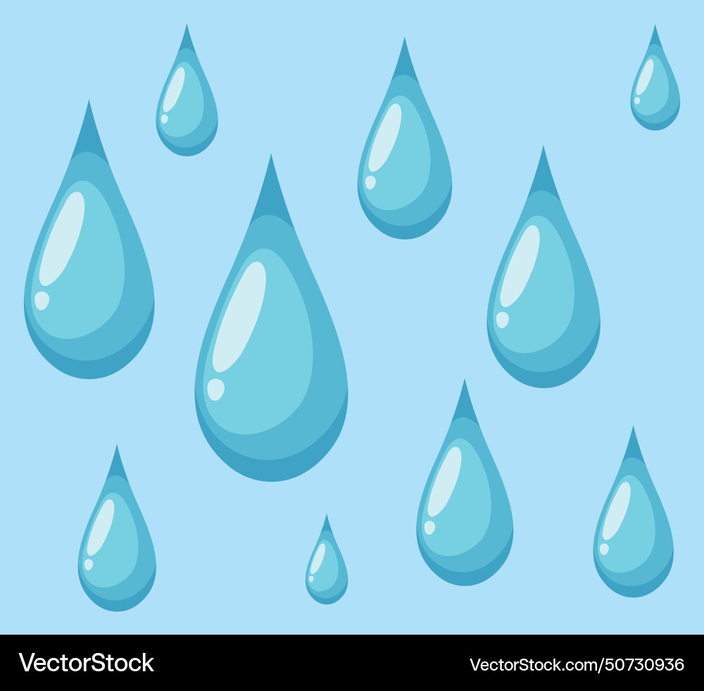 Multiple blue water drops Royalty Free Vector Image