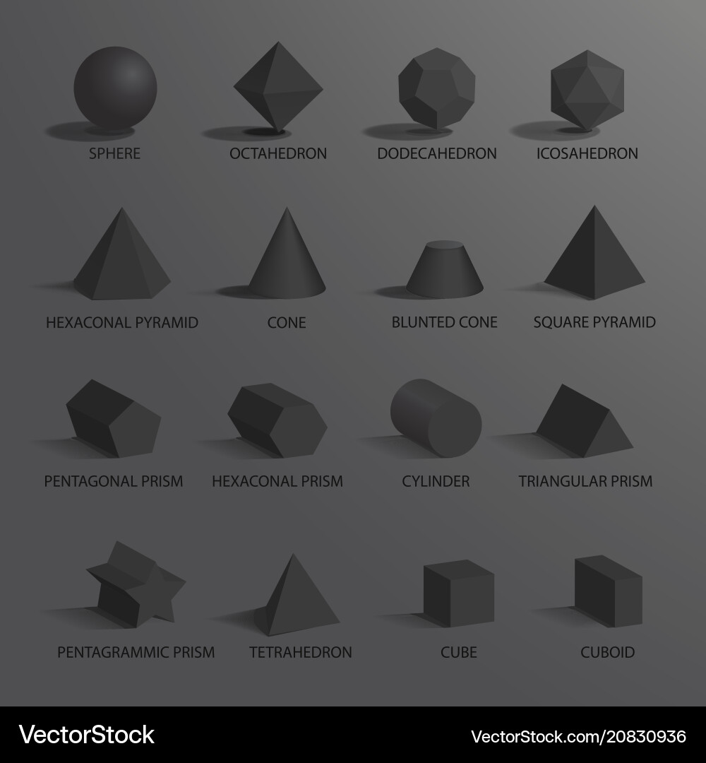 Sphere and set of shapes Royalty Free Vector Image