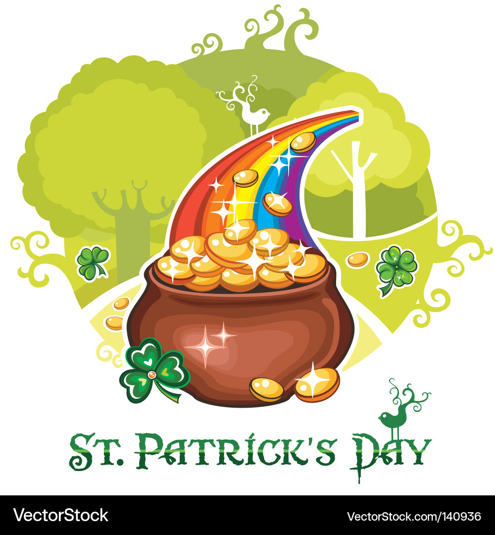 St. Patrick's Day Pot of Gold Royalty Free Vector Image