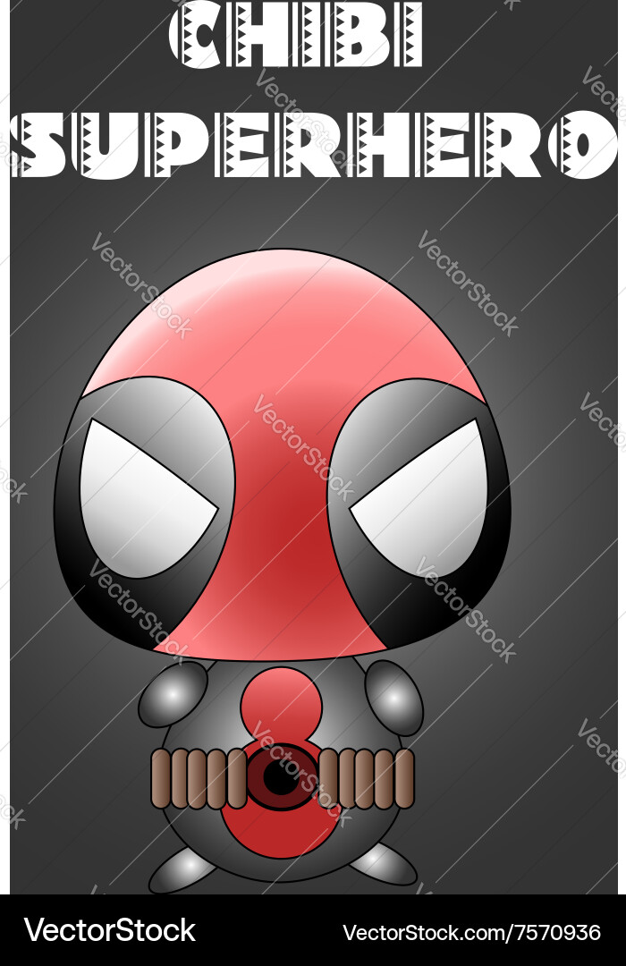 Superhero in chibi style Royalty Free Vector Image