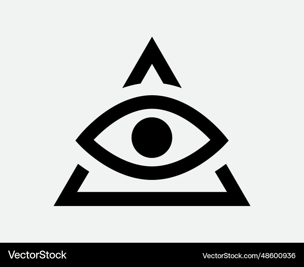 Triangle eye icon pyramid illuminati magic vision Vector Image