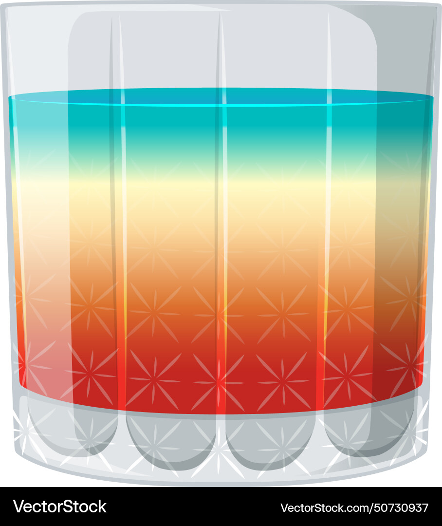 A layered sunset cocktail Royalty Free Vector Image
