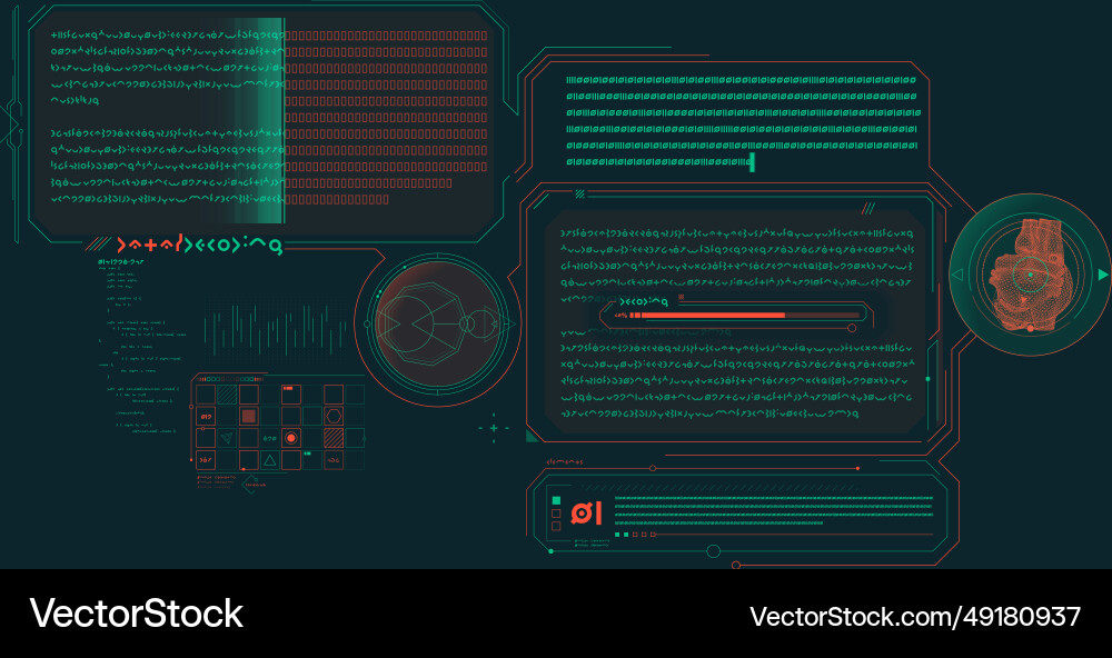 Exploration interface by sci-fi infographics Vector Image