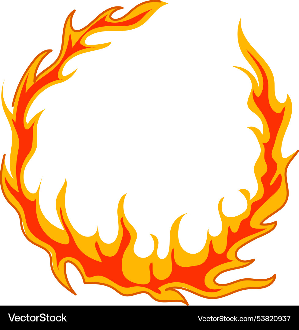 Flame circle fire cartoon Royalty Free Vector Image