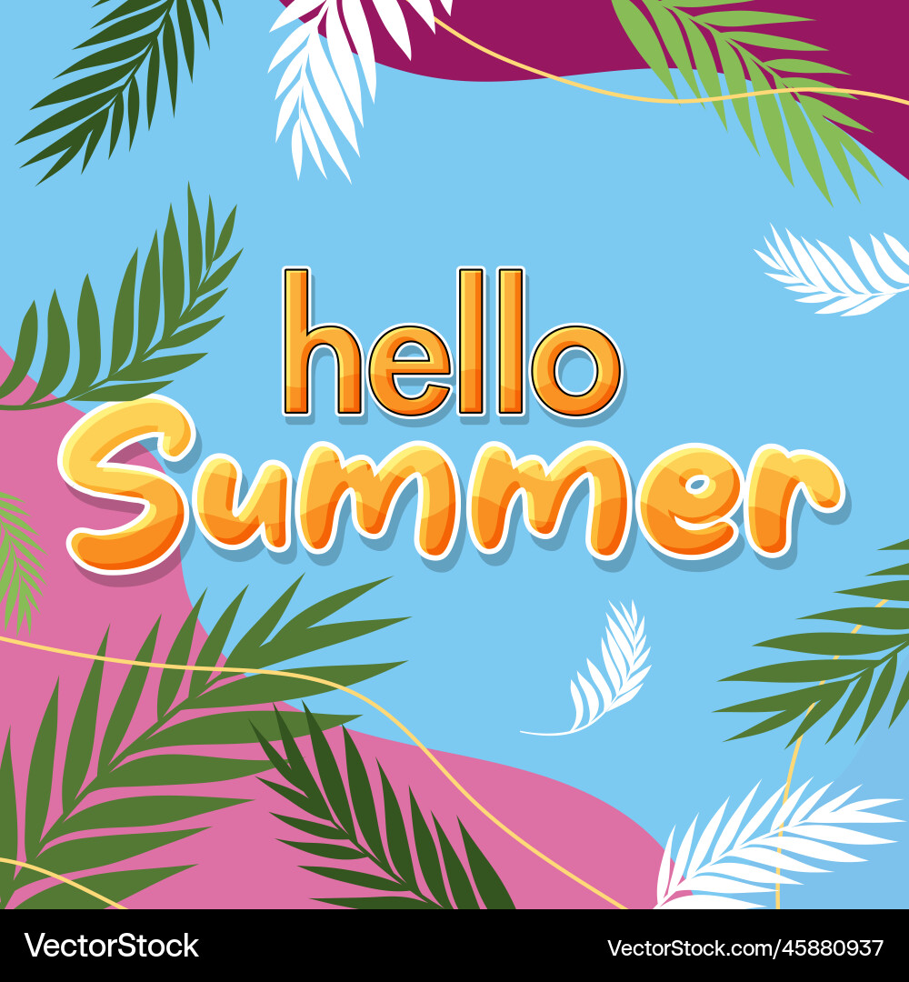Hello summer banner template Royalty Free Vector Image