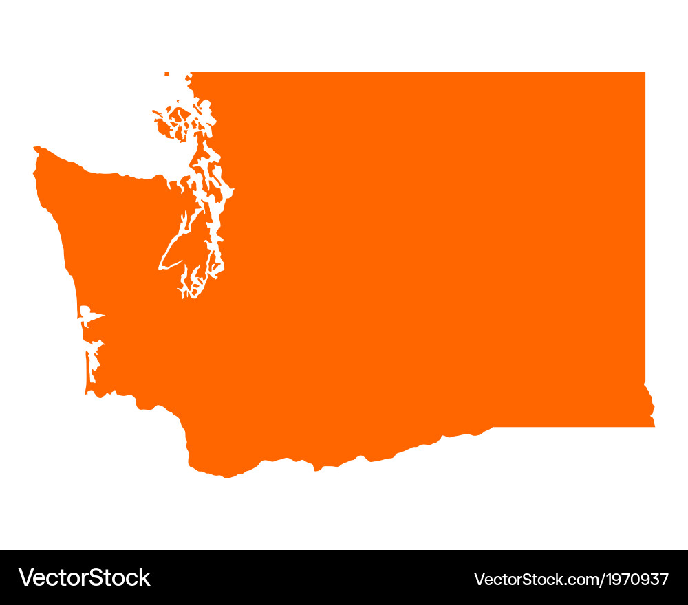 Map of Washington State Royalty Free Vector Image