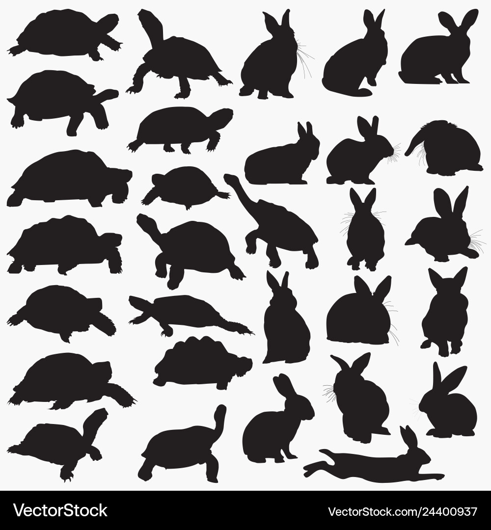Rabbit and Tortoise Story Vector Images (39)