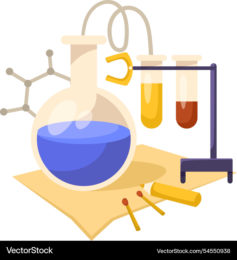 Chemistry flask as school education item Vector Image