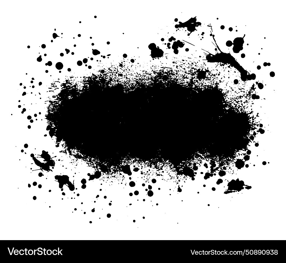 Grunge frame with ink splash paint Royalty Free Vector Image