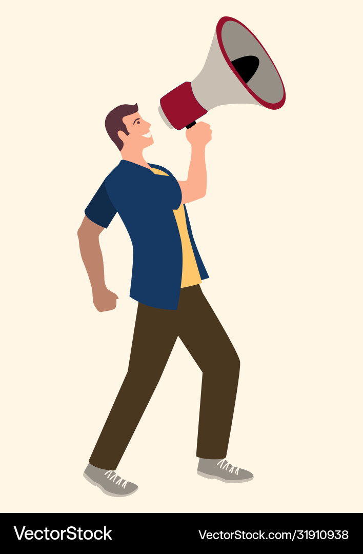 Man using megaphone Royalty Free Vector Image - VectorStock