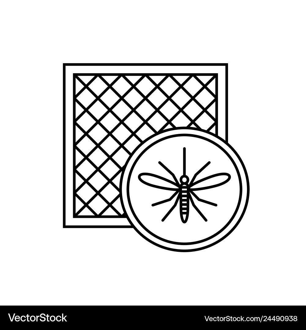 Mosquito net icon with window and Royalty Free Vector Image