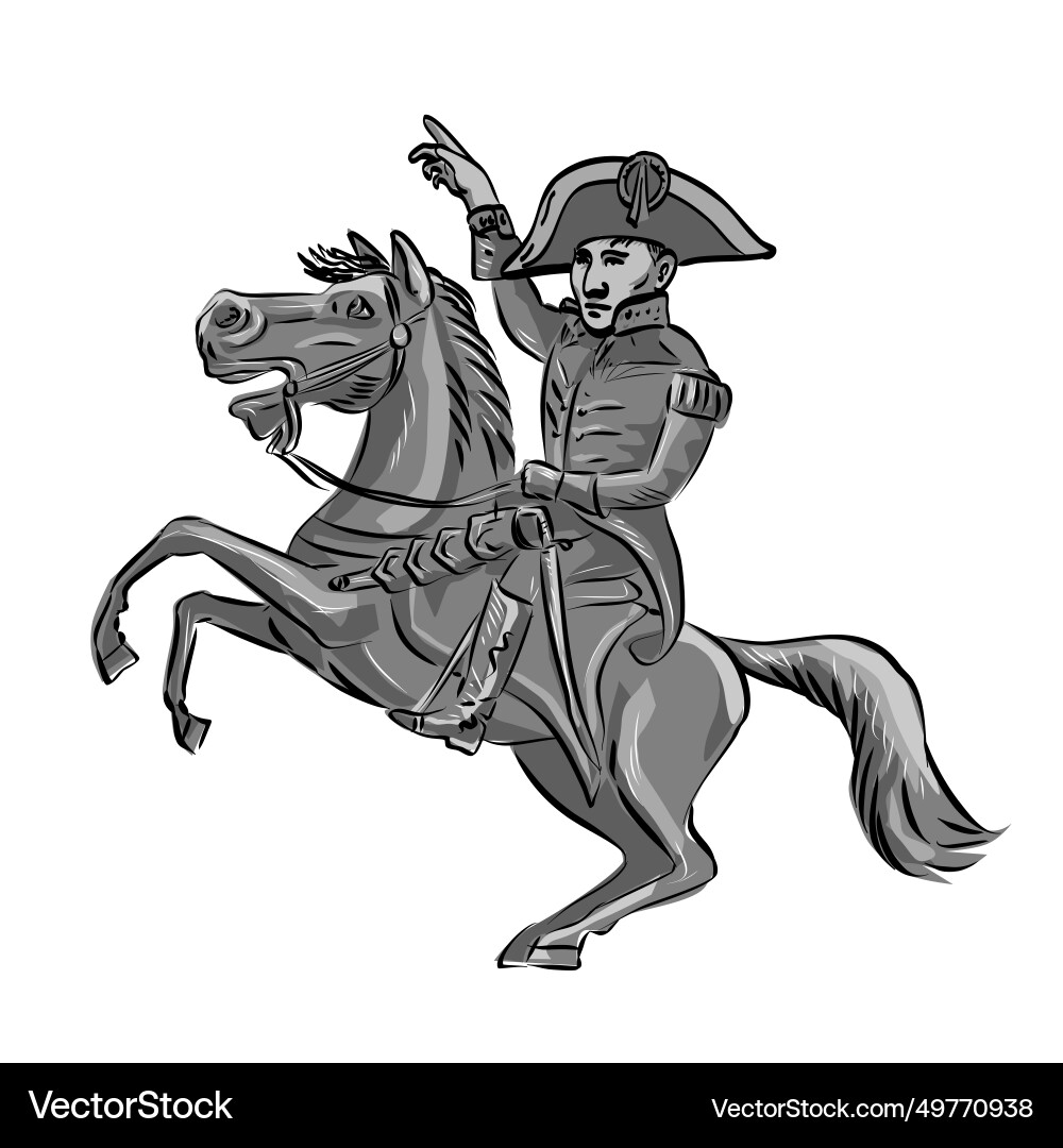 Napoleon bonaparte or i riding prancing Royalty Free Vector