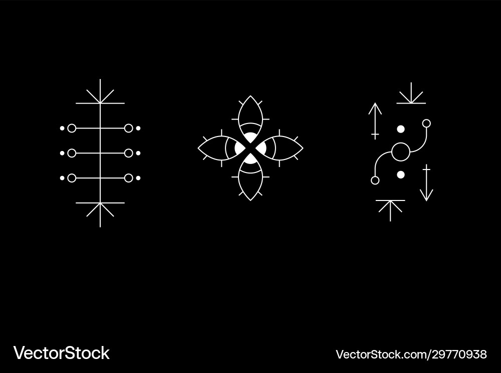 Occult Geometry Symbols Vector Geometric Alchemy Symbol With Eye,