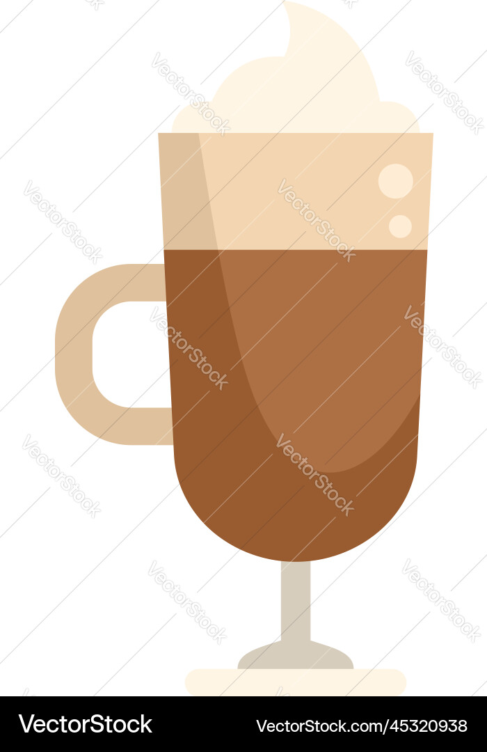 Pumpkin latte icon flat cup glass Royalty Free Vector Image