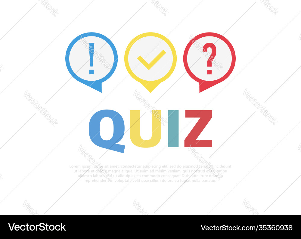 Quiz logo isolate on white questionnaire Vector Image