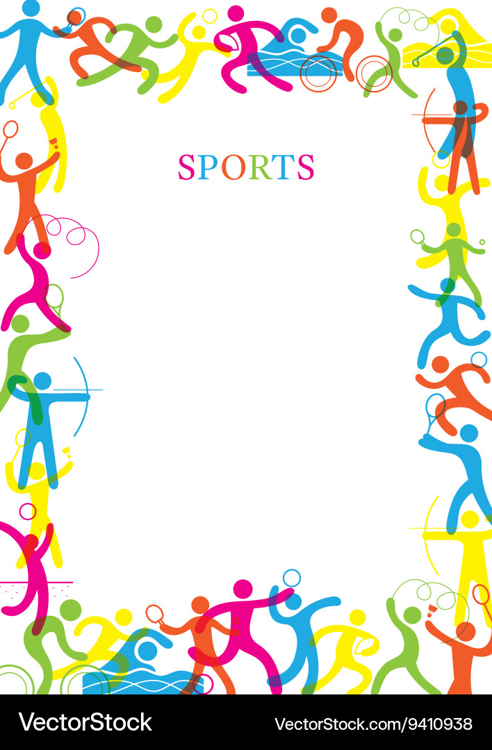 Sports colorful frame Royalty Free Vector Image