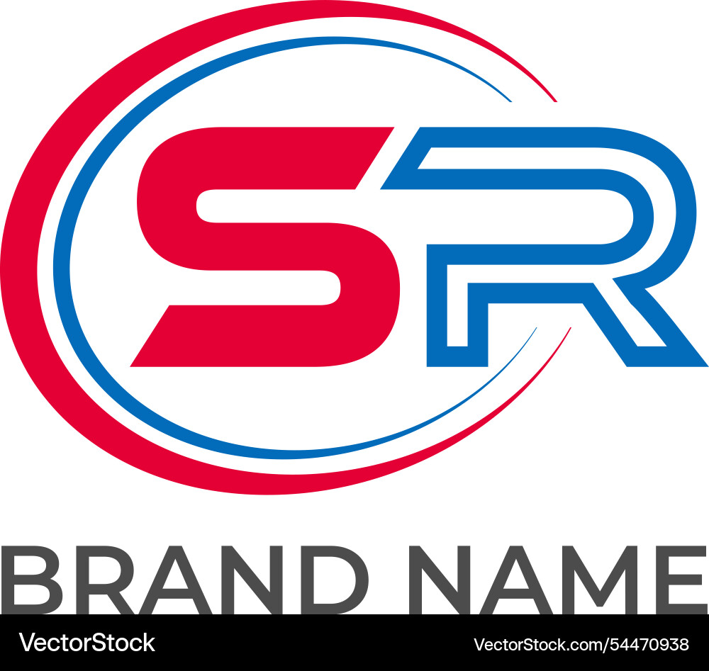 Sr abstract logo design template Royalty Free Vector Image