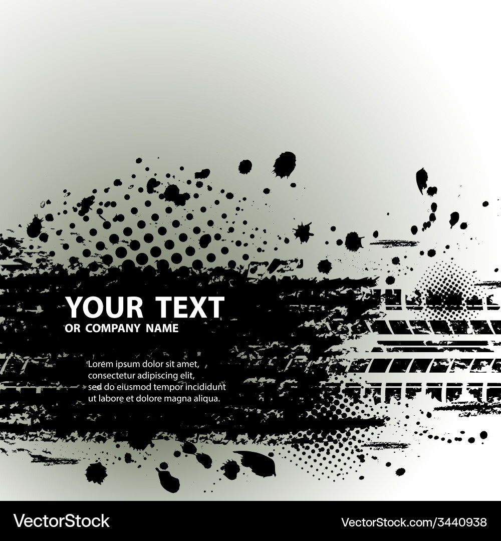 Tire track background with text Royalty Free Vector Image