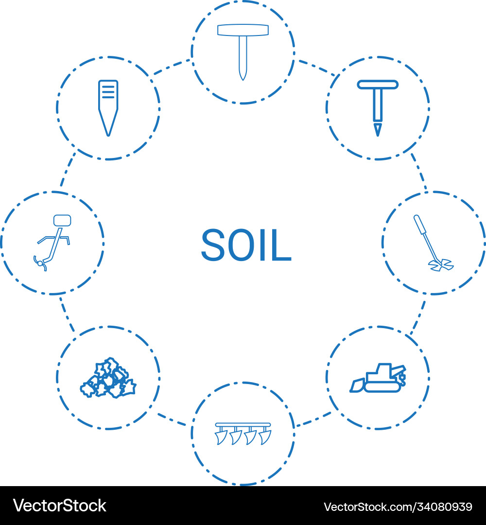 8 soil icons Royalty Free Vector Image - VectorStock
