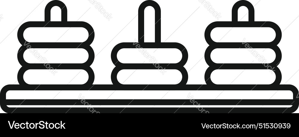Balancing game with rings on platform Royalty Free Vector