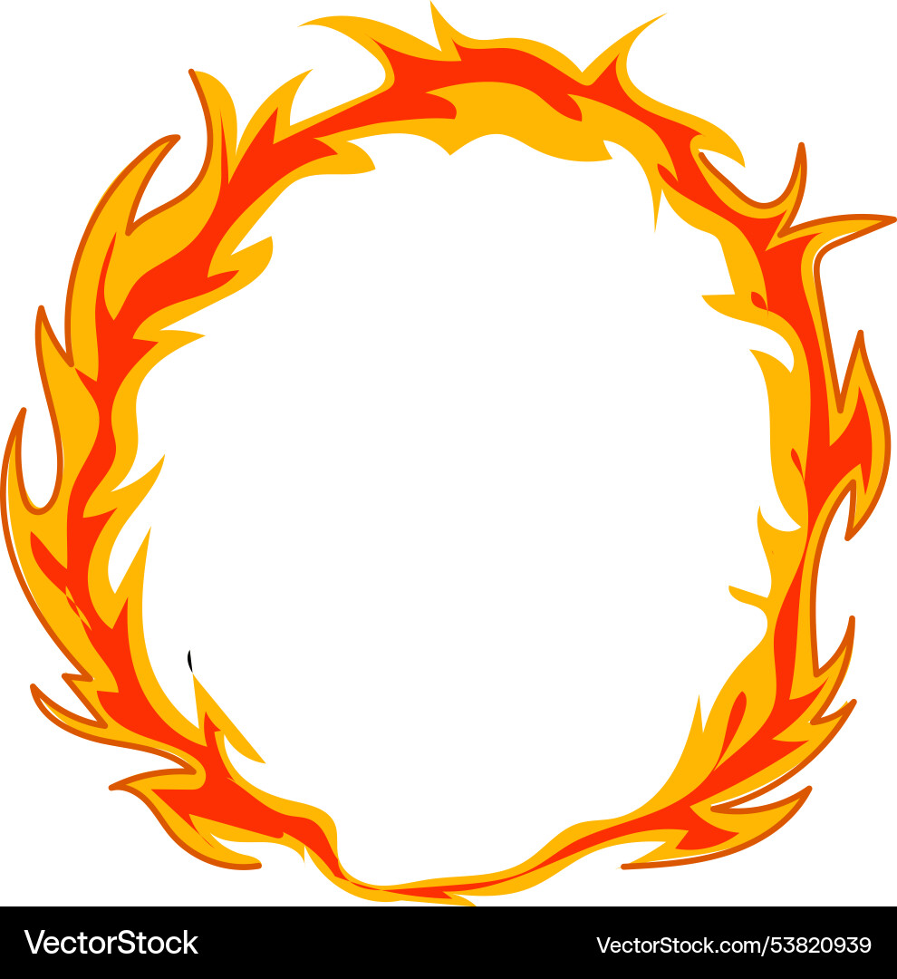 Burn circle fire cartoon Royalty Free Vector Image