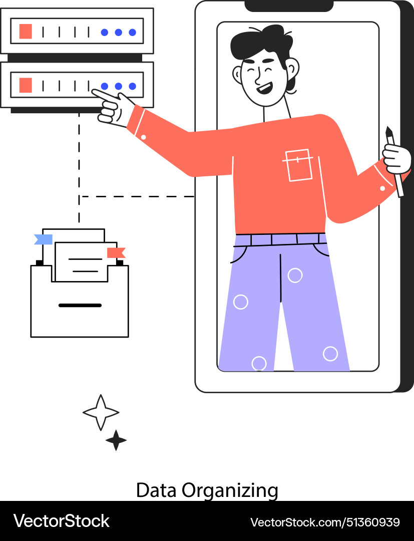 Data organizing Royalty Free Vector Image - VectorStock