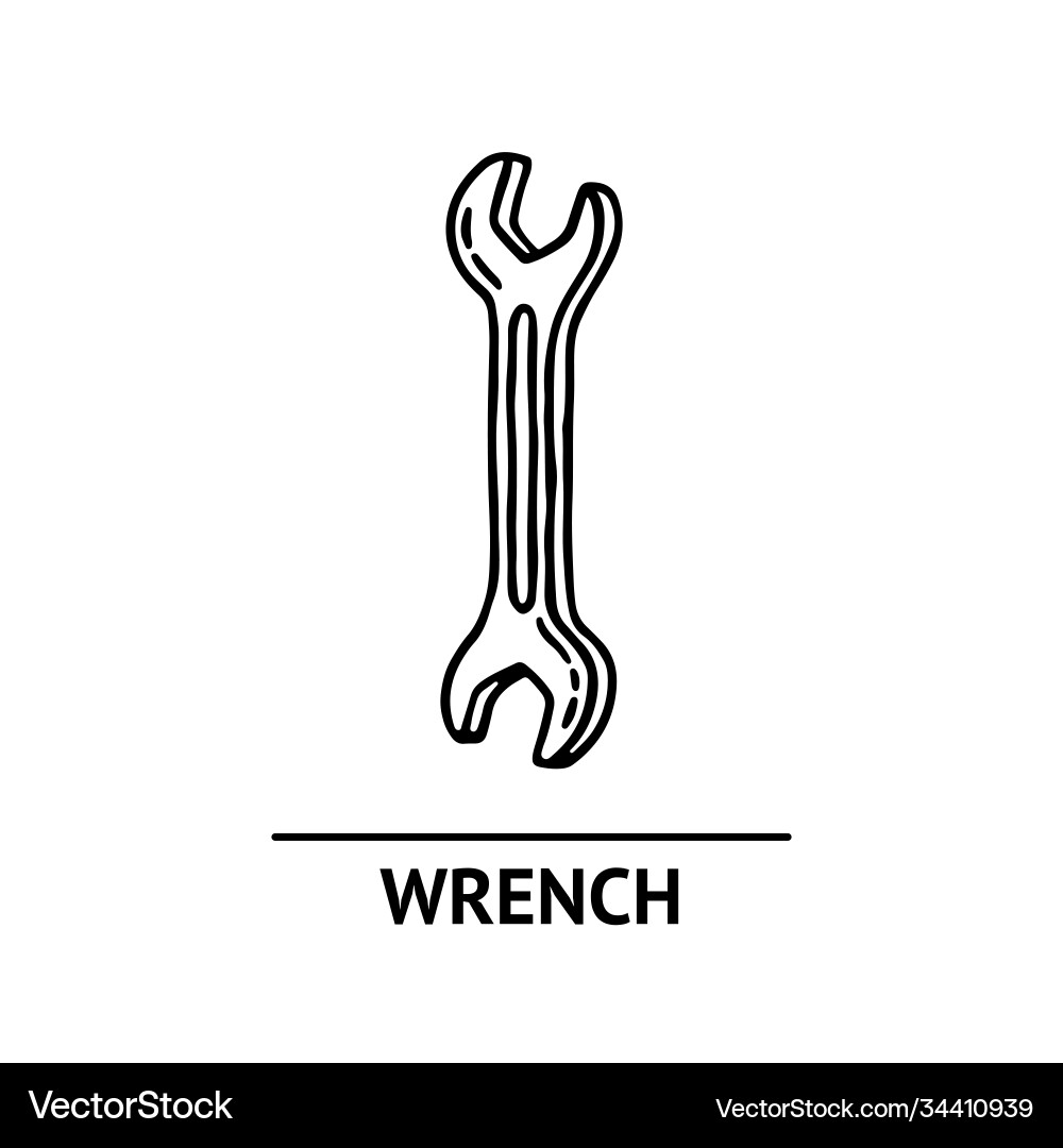 Detailed Wrench Icon Royalty Free Vector Image