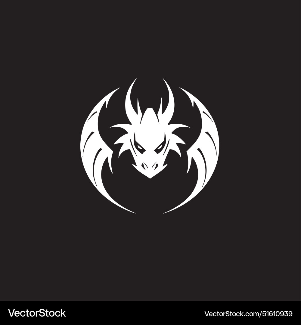 Dragon - minimalist and flat logo Royalty Free Vector Image