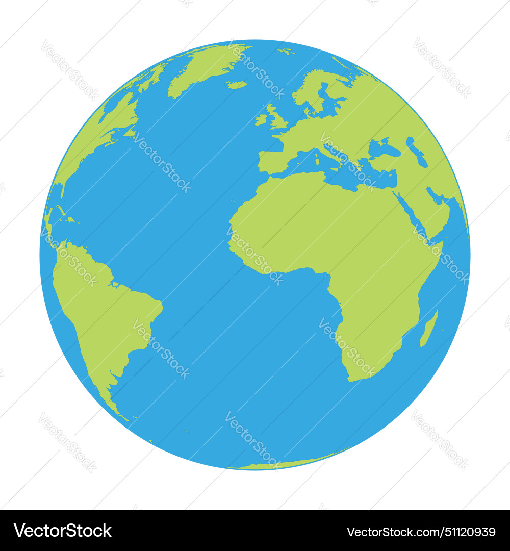 Earth globe - world map with continents on planet Vector Image