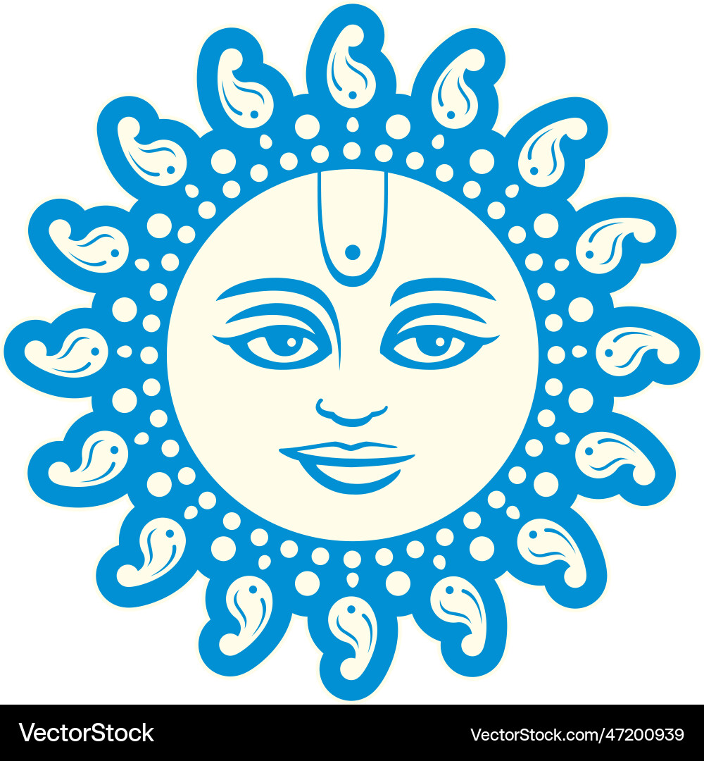 Graha moon planet symbol astrological vedic Vector Image