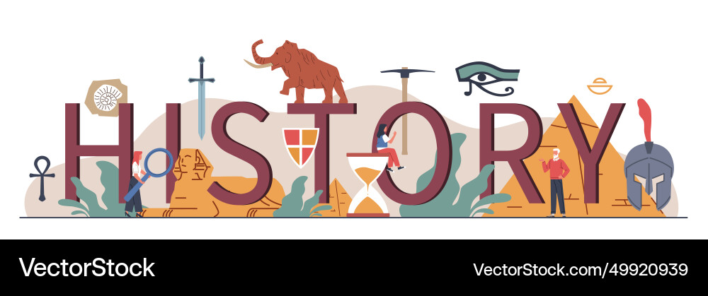 History header typographic composition past Vector Image