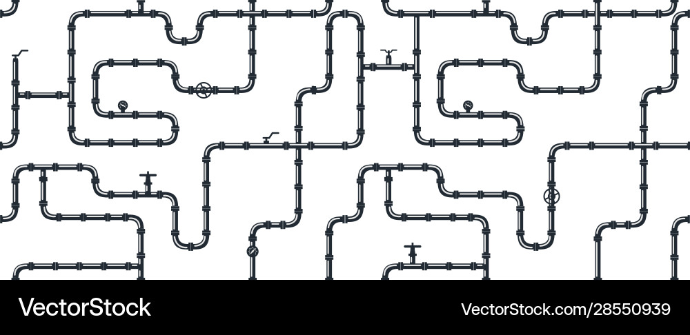 Industrial seamless pattern piping for water gas Vector Image