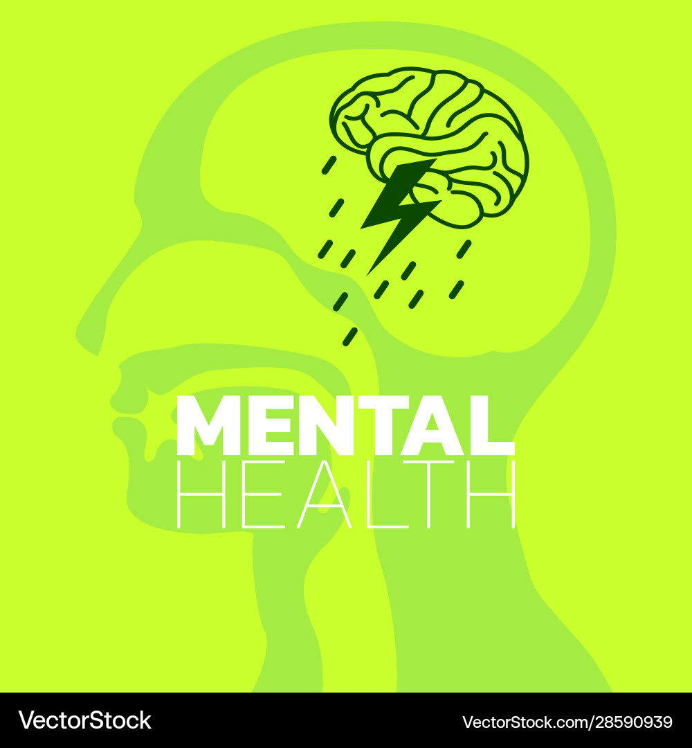 Mental Health Icon Logo Bewusstsein Lizenzfreier Vektor