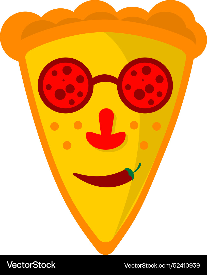 Pizza slice face design Royalty Free Vector Image
