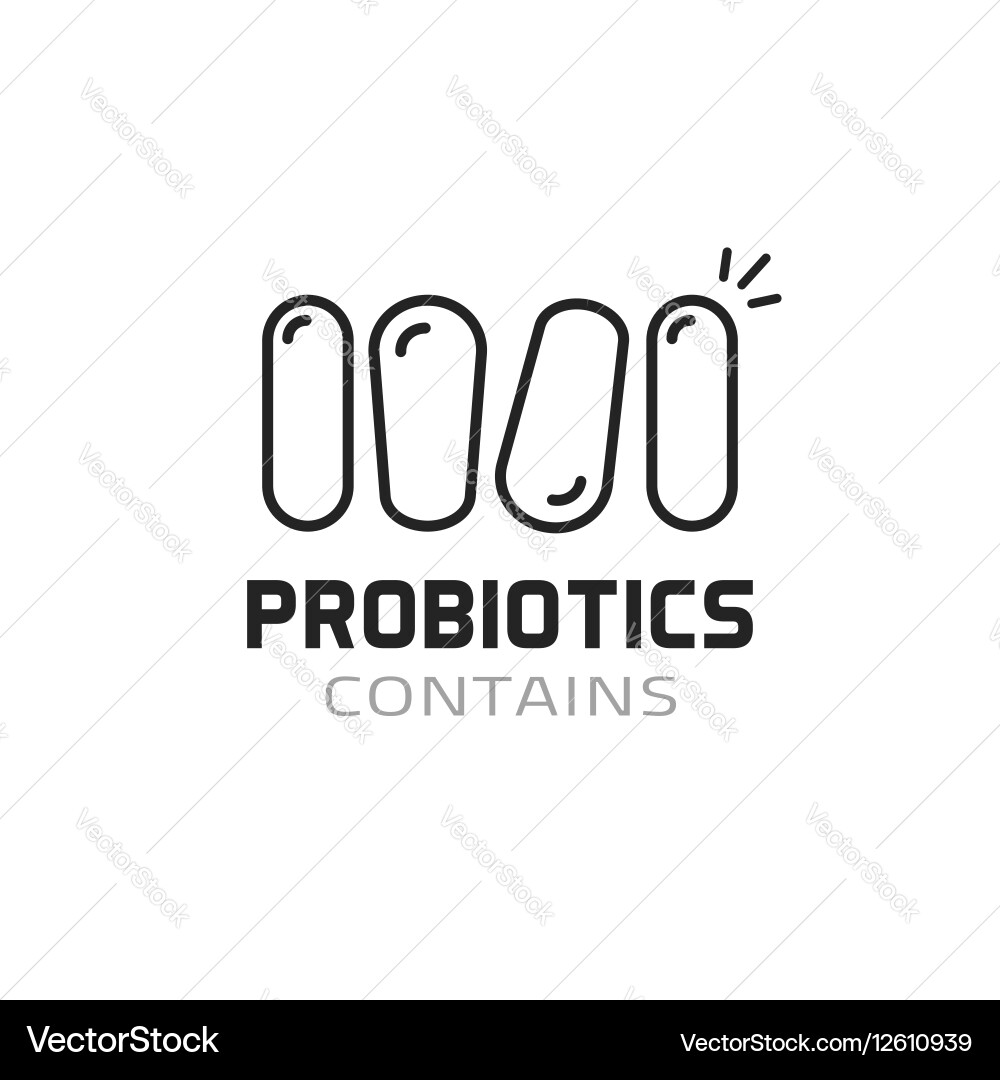 Probiotics label contains probiotic logo Vector Image