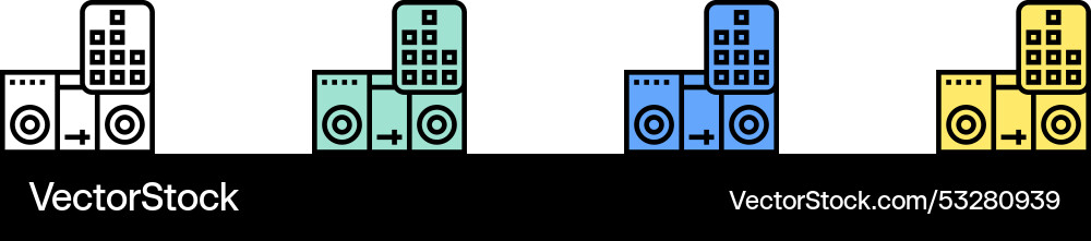 Rapper icon outline green blue and yellow style Vector Image