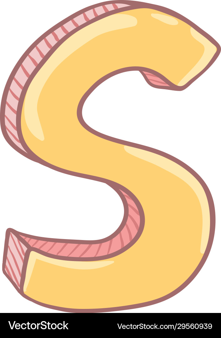 Single cartoon - the letter s Royalty Free Vector Image