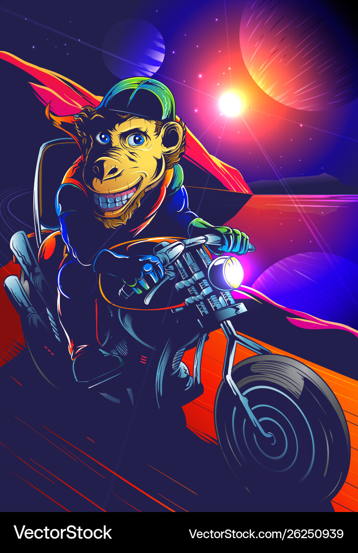 Space Monkey Rider Royalty Free Vector Image - VectorStock